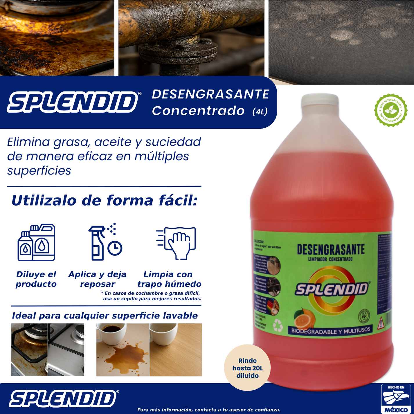 Desengrasante Biodegradable Multiusos - Splendid – splendidmx